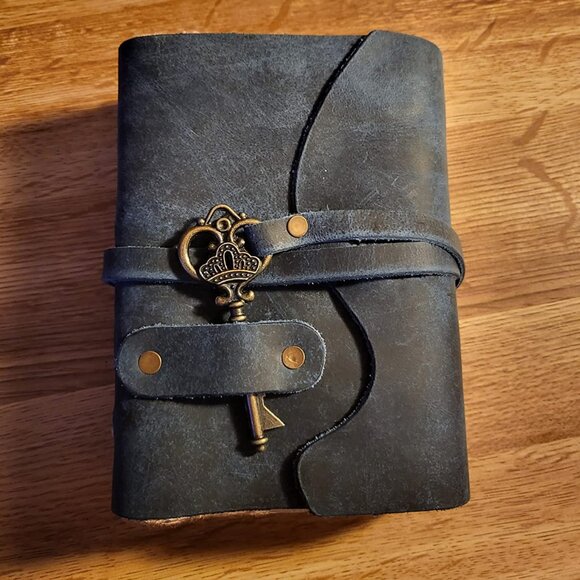 Office | New Vintage Leather Journal 20 Handmade Deckle Edge Pages Key ...